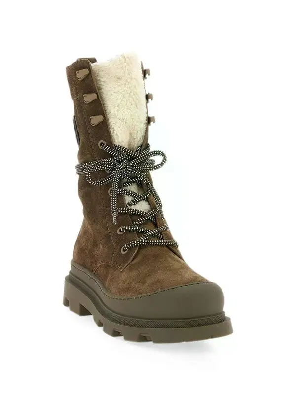 Moncler Vera High Suede & Shearling Lace-up Boots