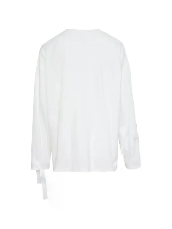 ENFOLD Ribbon-embellished Long-sleeve T-shirt