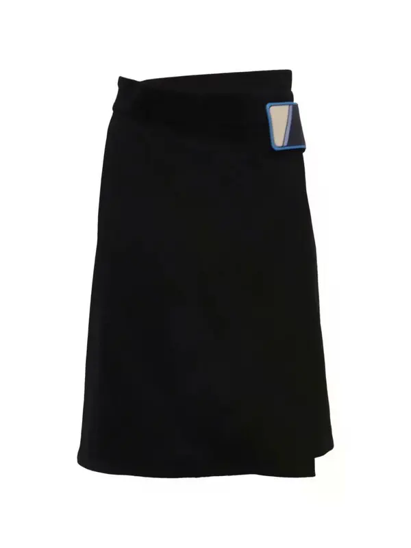 Prada Rubber-patch Accent Skirt