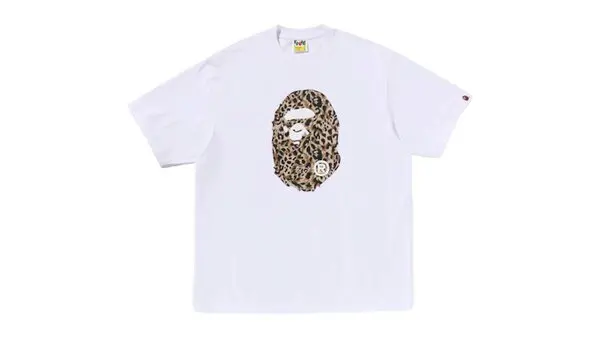 A BATHING APE Wild Leopard Pattern Ape Head Relaxed Fit Tee Shirt
