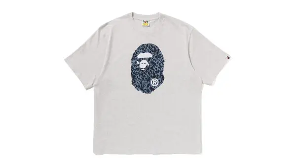 A BATHING APE Wild Leopard Pattern Ape Head Relaxed Fit Tee Shirt