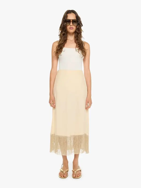 Natalie Martin Anita Fringe Midi Skirt - Cream