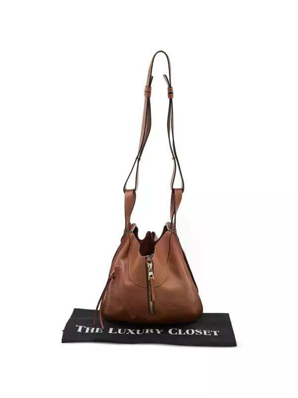 Loewe Hammock Leather Tote Bag - Brown