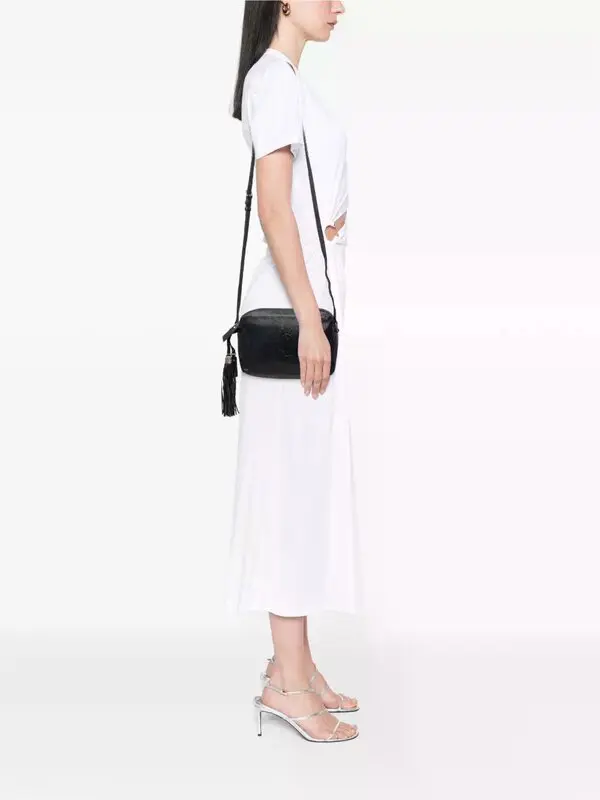 Saint Laurent Lambskin Monogram Lou Camera Bag - Black