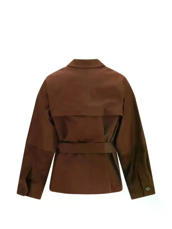 Fabiana Filippi Belted Suede-trimmed Jacket