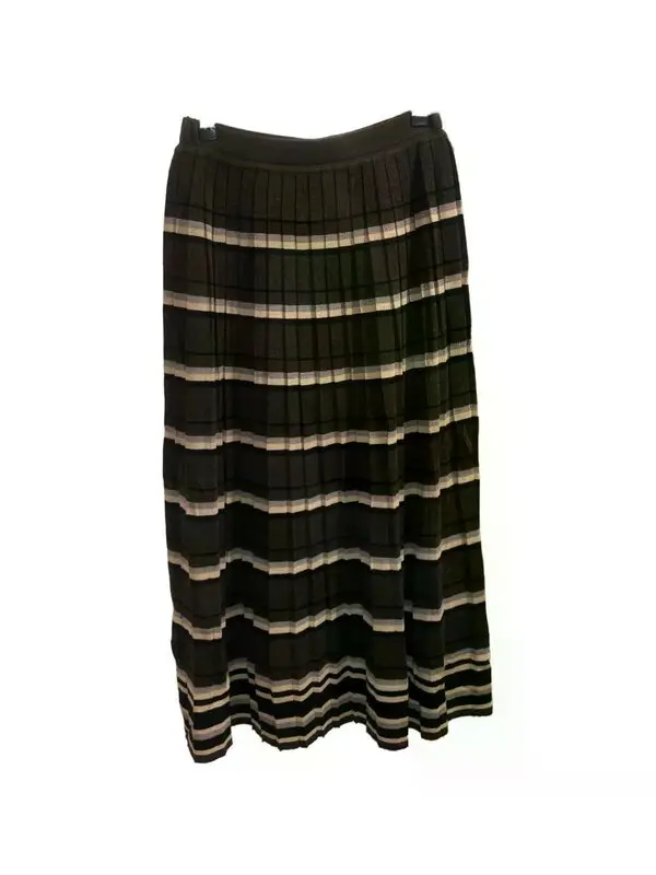PSOPHIA Striped Pleated Midi Skirt