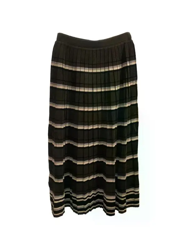 PSOPHIA Striped Pleated Midi Skirt