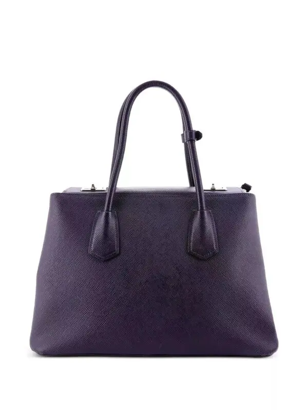 Prada Saffiano Leather Small Tote Bag - Purple