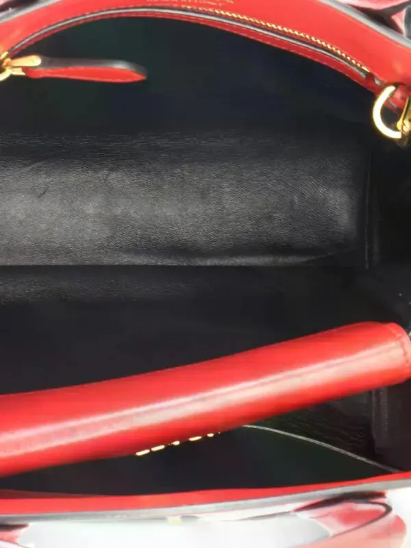 Prada Bibliotheque Saffiano And City Calf Tote Bag - Red