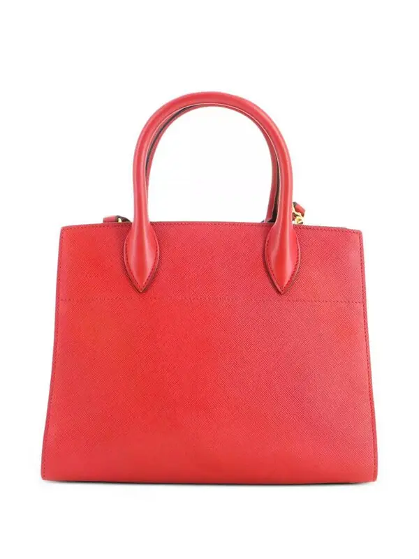 Prada Bibliotheque Saffiano And City Calf Tote Bag