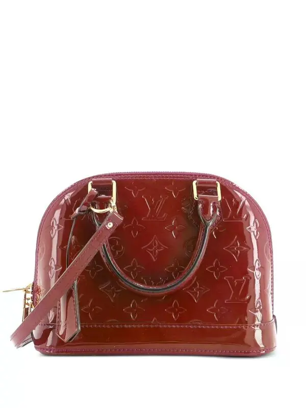 LOUIS VUITTON Alma Handbag Monogram Vernis Bb Shoulder Bag - Red