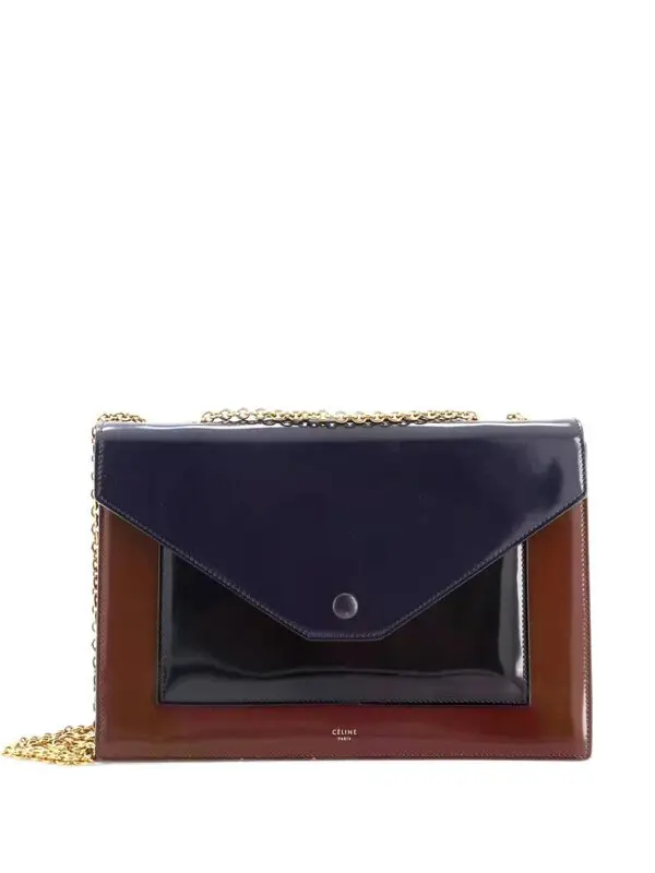 Celine Pocket Envelope Patent Medium Shoulder Bag