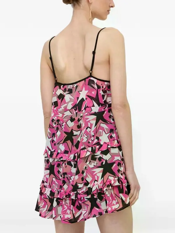 SILVIAN HEACH Ruffled Star-print Mini Dress