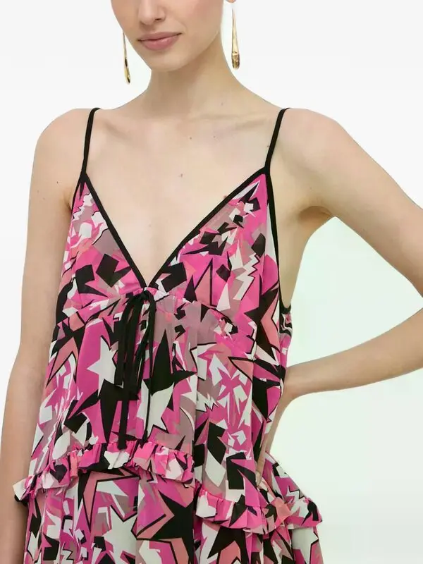 SILVIAN HEACH Ruffled Star-print Mini Dress