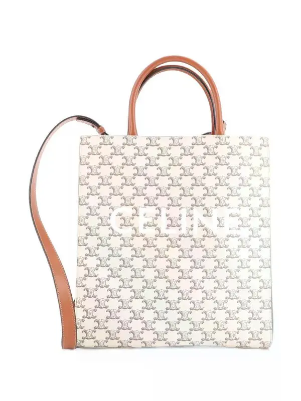 Celine Vertical Cabas Triomphe Coated Canvas Medium Tote Bag