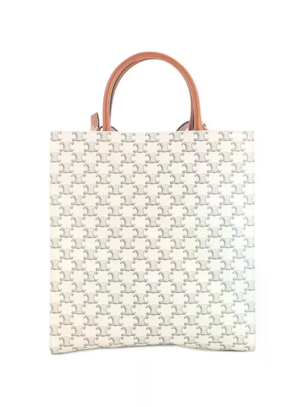 Celine Vertical Cabas Triomphe Coated Canvas Medium Tote Bag - Neutrals