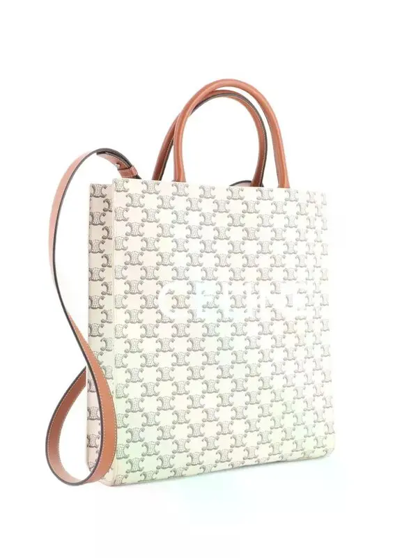 Celine Vertical Cabas Triomphe Coated Canvas Medium Tote Bag - Neutrals