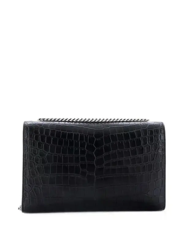Saint Laurent Classic Monogram Tassel Croc Effect Leather Medium Crossbody Bag