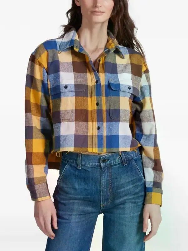 ASKK NY Plaid-check Cropped Shirt