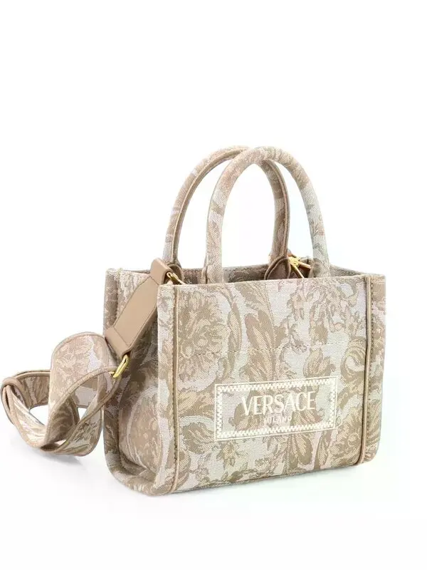 Versace Athena Convertible Barocco Jacquard Small Tote Bag
