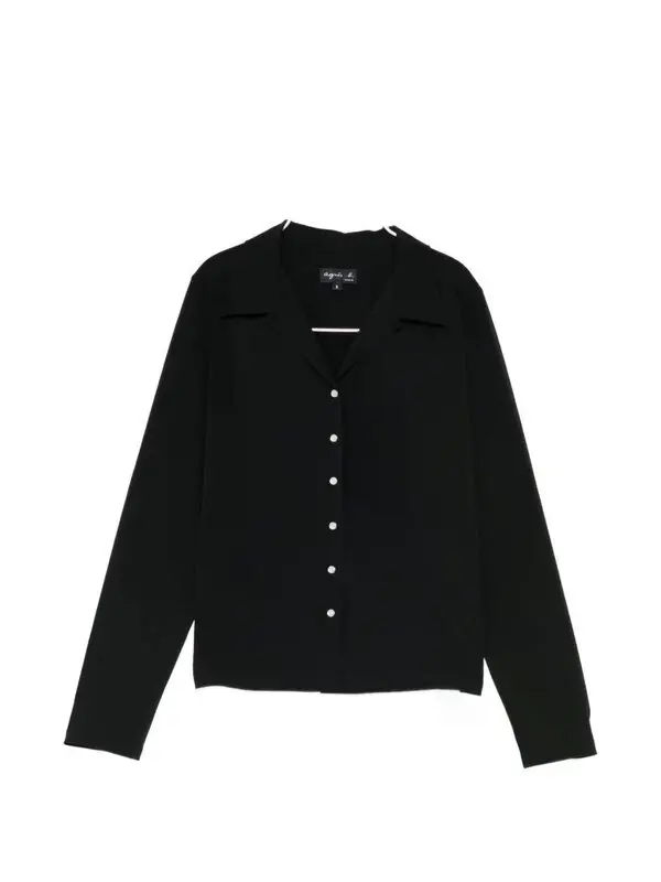 AGNES B. Open-collar Pearl-snap Shirt