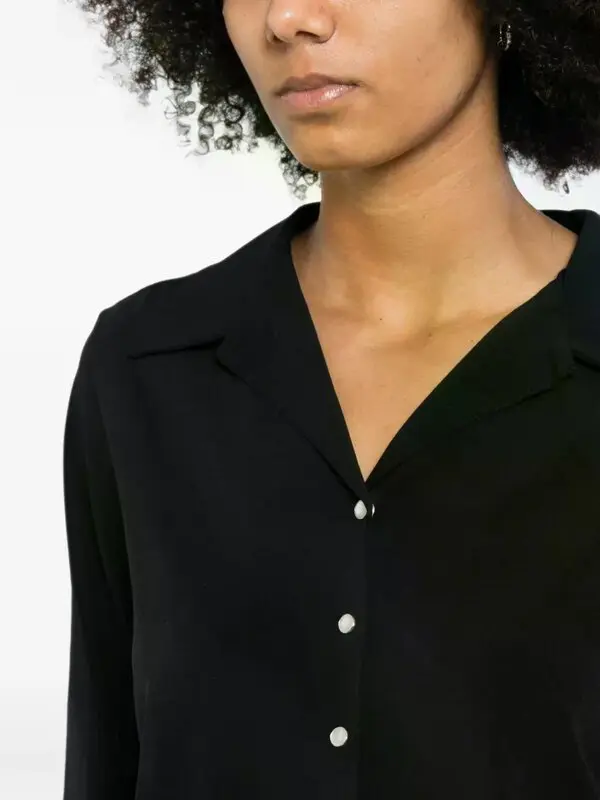 AGNES B. Open-collar Pearl-snap Shirt