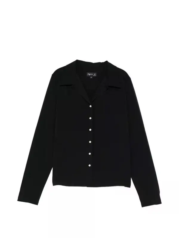 AGNES B. Open-collar Pearl-snap Shirt