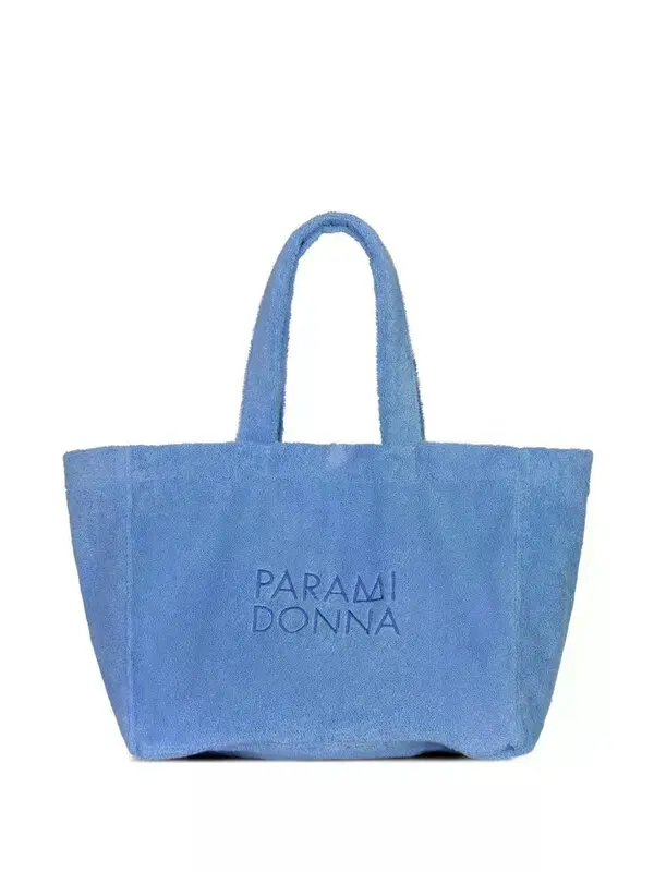 PARAMIDONNA Terry-cloth Logo-embroidered Tote Bag - Blue