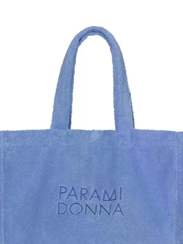 PARAMIDONNA Terry-cloth Logo-embroidered Tote Bag - Blue