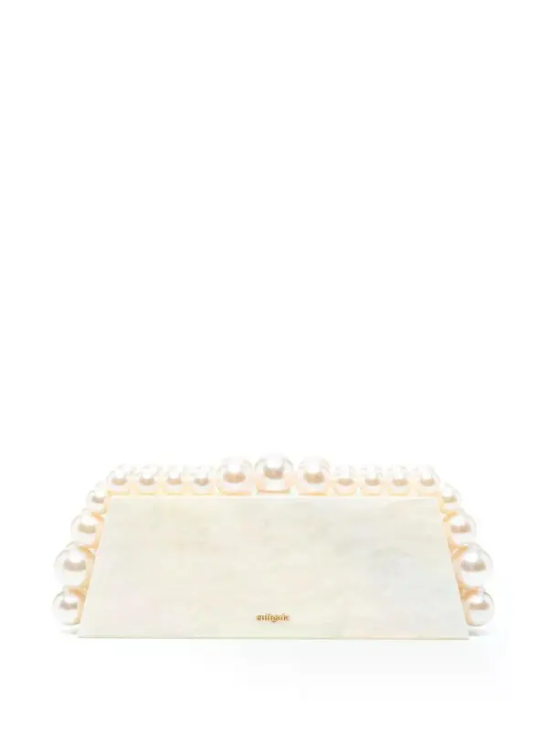 Cult Gaia Eos Lungo Faux-pearl Marbled Clutch Bag - Neutrals