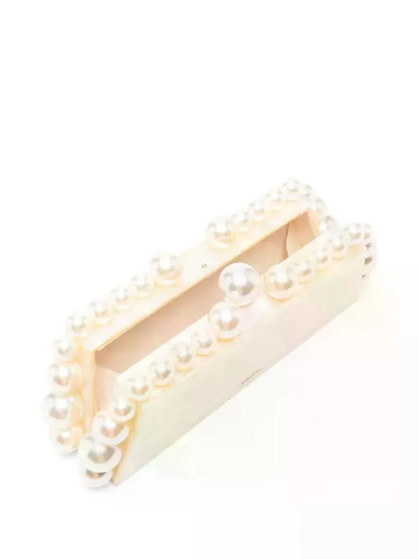 Cult Gaia Eos Lungo Faux-pearl Marbled Clutch Bag - Neutrals