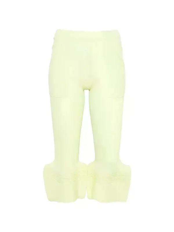 Issey Miyake Ribbed-knit Cropped Trousers - Yellow