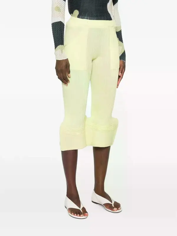 Issey Miyake Ribbed-knit Cropped Trousers