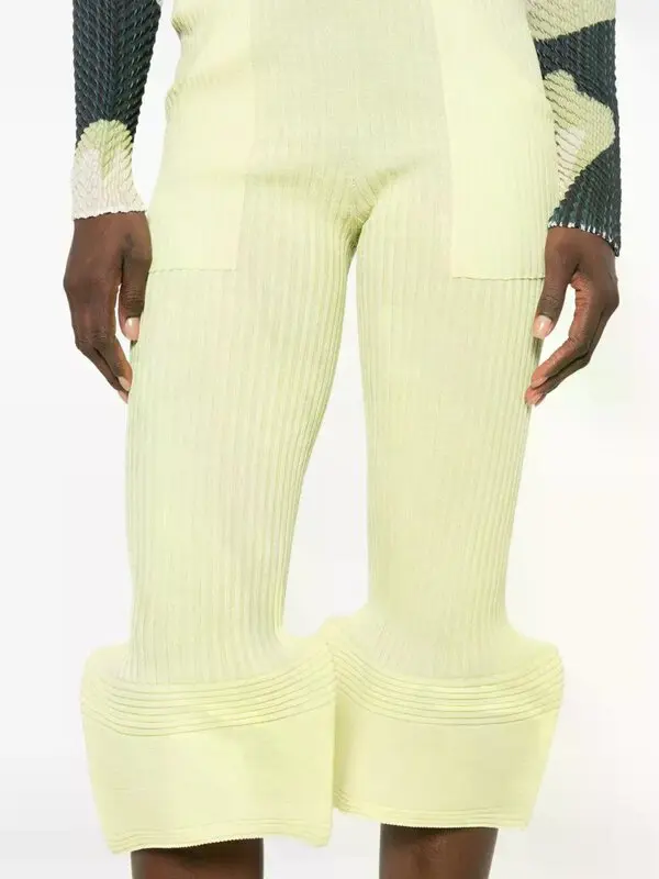 Issey Miyake Ribbed-knit Cropped Trousers