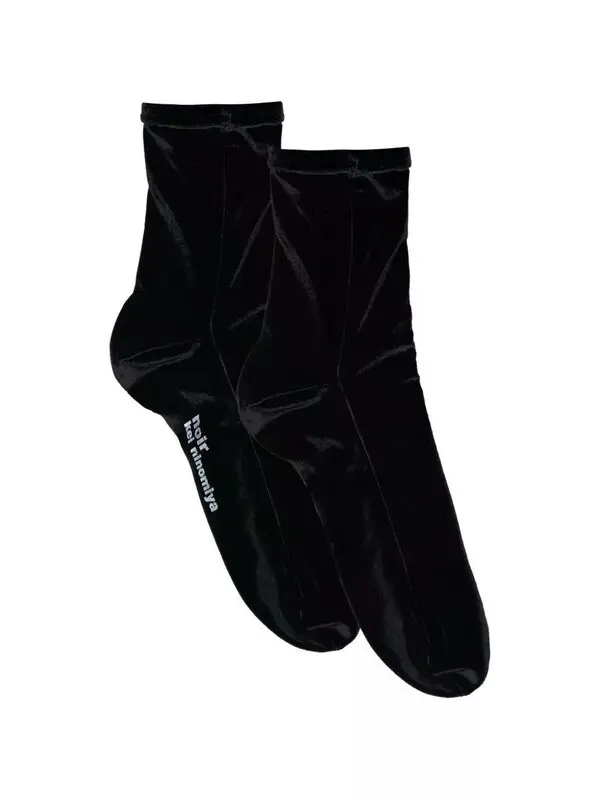 Noir Kei Ninomiya Logo-print Velour Socks - Black
