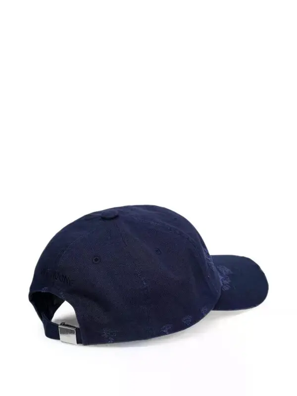 We11Done Heart Teddy Distressed Baseball Cap - Blue
