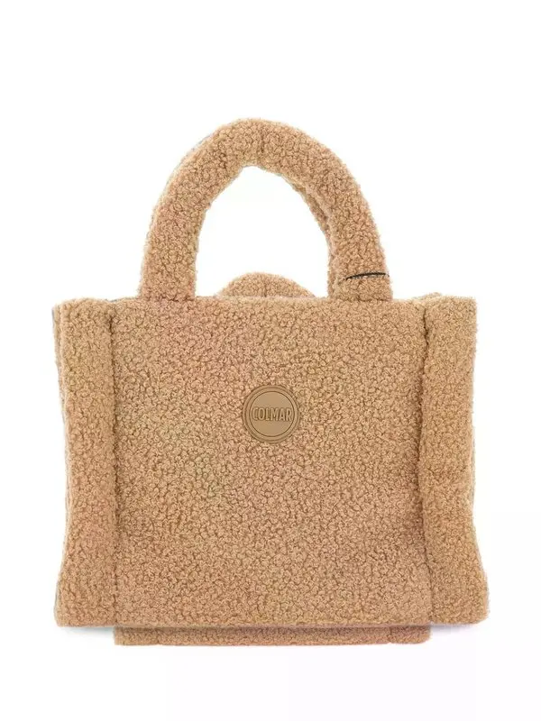 COLMAR Teddy-effect Logo-patch Tote Bag - Neutrals
