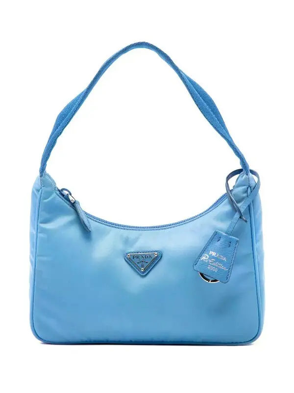Prada Mini Tessuto Re-edition 2000 Shoulder Bag - Blue