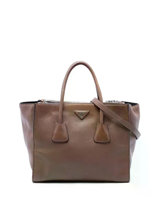 Prada Glace Calf Twin Pocket Double Handle Satchel