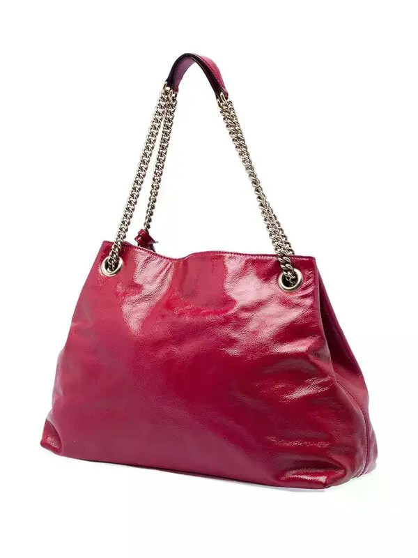 Gucci Patent Soho Chain Tote Bag - Pink