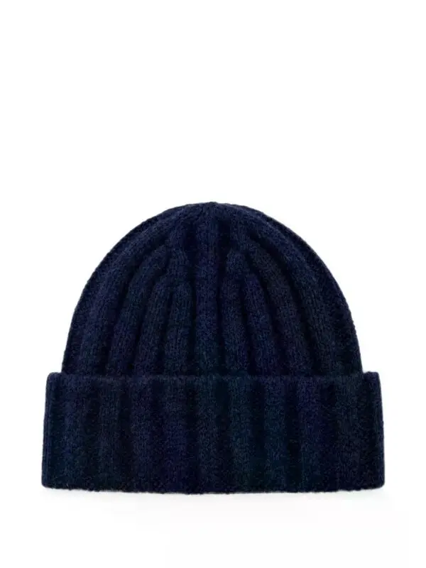FRANZESE COLLECTION Rib-knit Beanie Hat - Blue