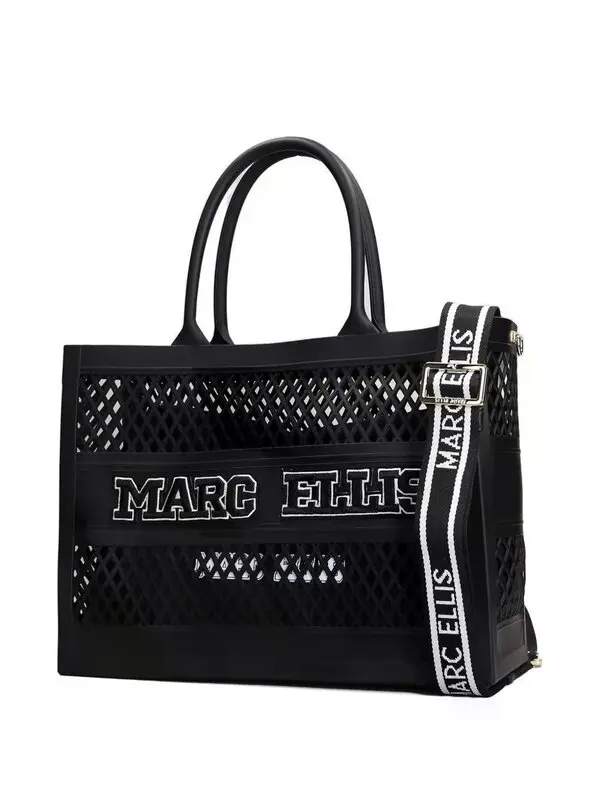 MARC ELLIS Logo-patch Perforated Tote Bag