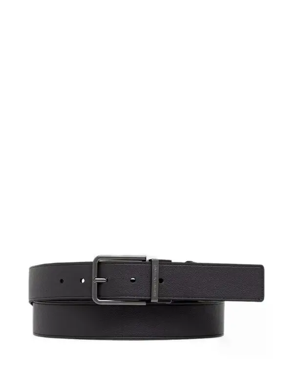 Armani Exchange Reversible Logo-embossed Belt - Black