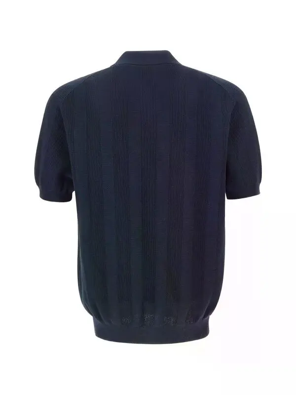 KANGRA Vertical-striped Ribbed-trim Fine-knit T-shirt