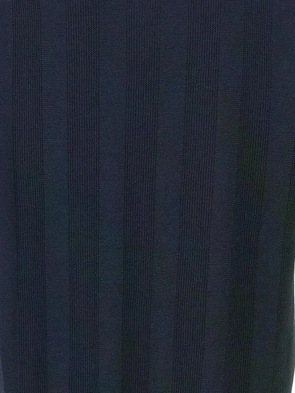 KANGRA Vertical-striped Ribbed-trim Fine-knit T-shirt