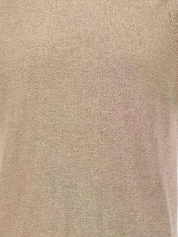 KANGRA Short-sleeve Saddle-shoulder Fine-knit T-shirt