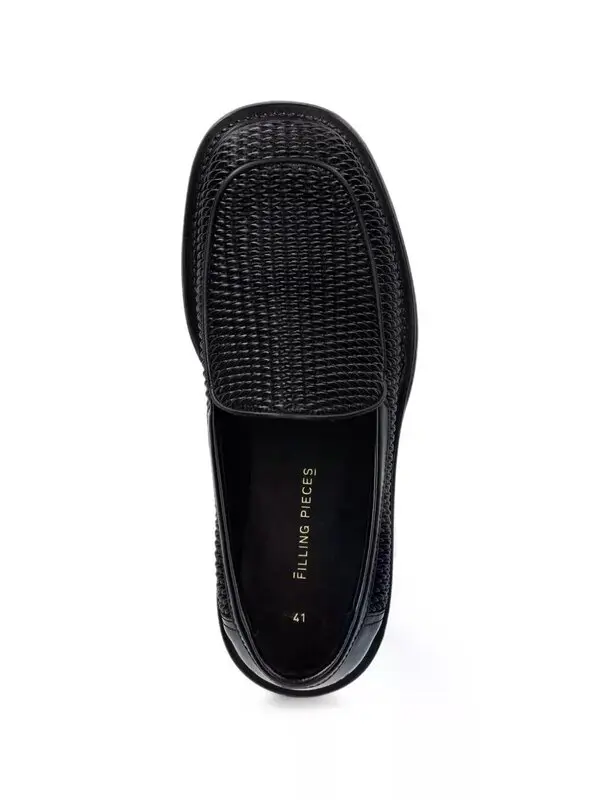 Filling Pieces Woven Leather Loafers