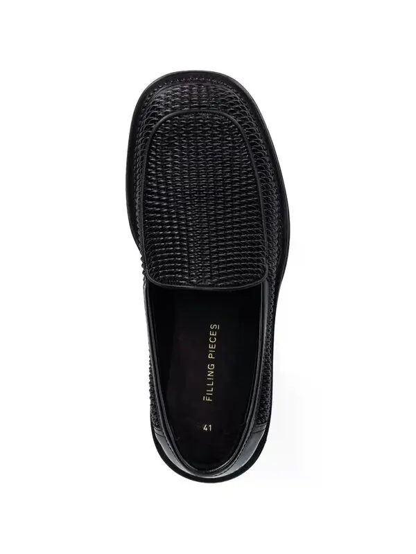 Filling Pieces Woven Leather Loafers