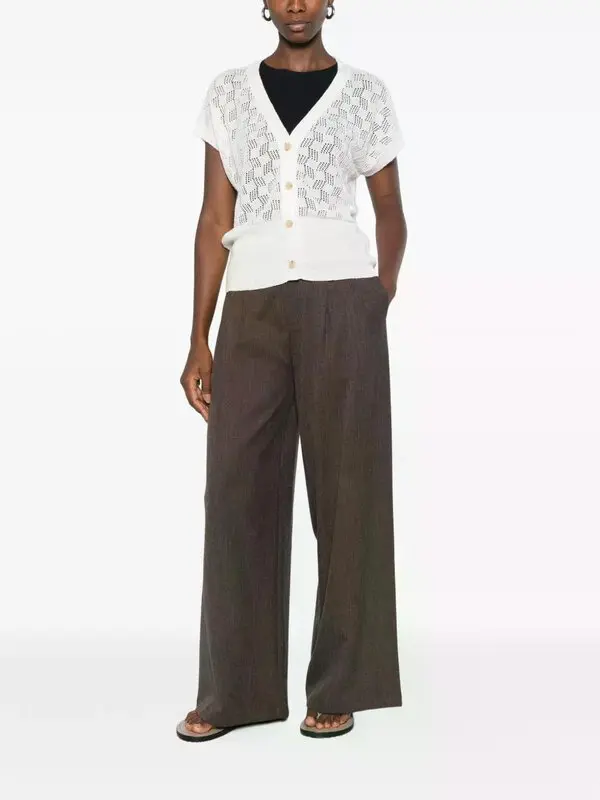 PANICALE Perforated-knit V-neck Cardigan