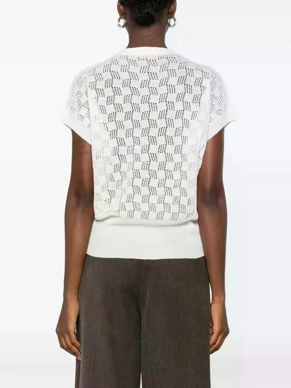 PANICALE Perforated-knit V-neck Cardigan